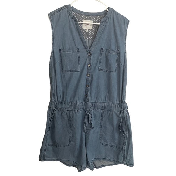 torrid | Pants & Jumpsuits | Torrid Blur Denim Button Down Romper ...